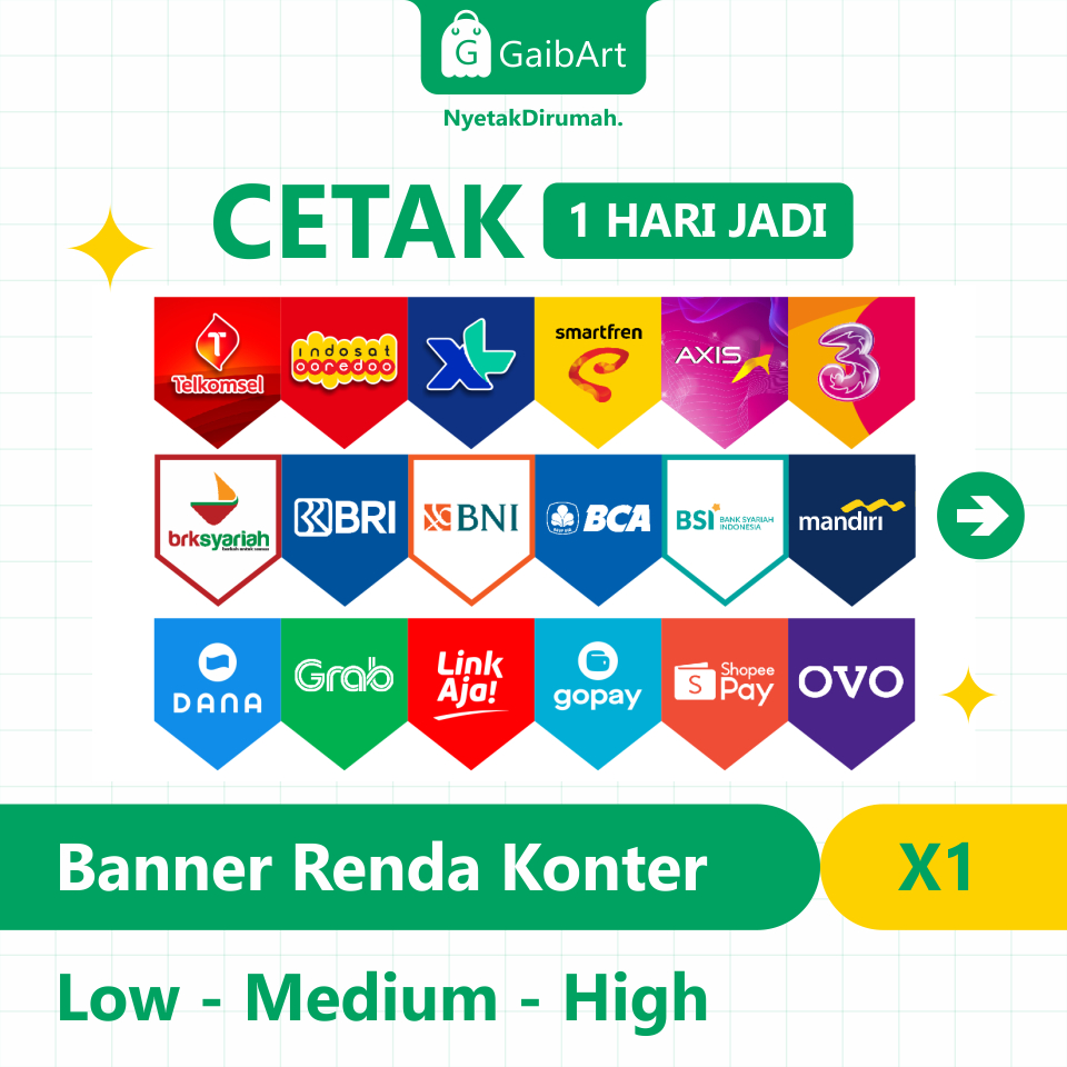 Jual GaibArt Banner Renda 150x30cm | 25x30cm X6 Logo | Cetak Spanduk | Flexy 280gr 340gr 440gr ...