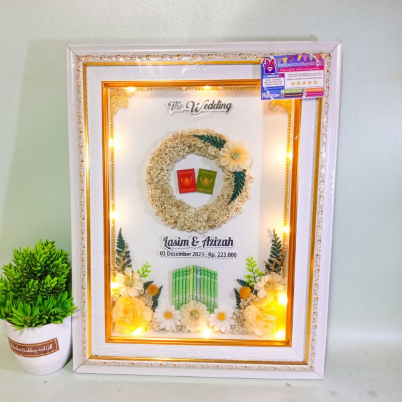 Jual Mahar Pernikahan Rustik Edelweis / Mahar Murah / Bingkai Mahar ...