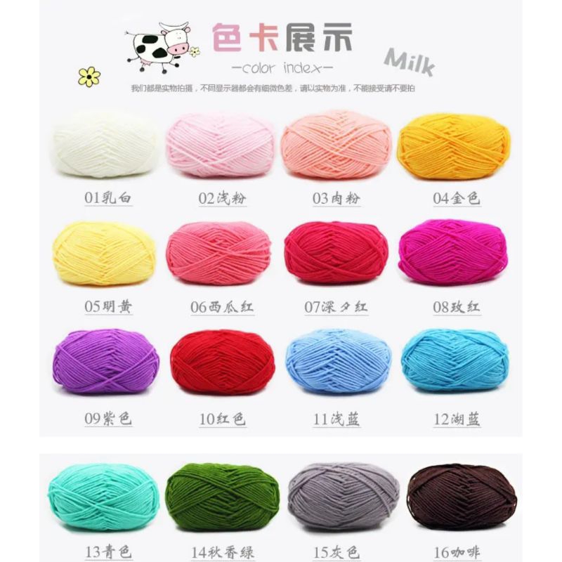 Jual 01 - 30 Milk Cotton Yarn 5 ply/ Benang Rajut New | Shopee Indonesia