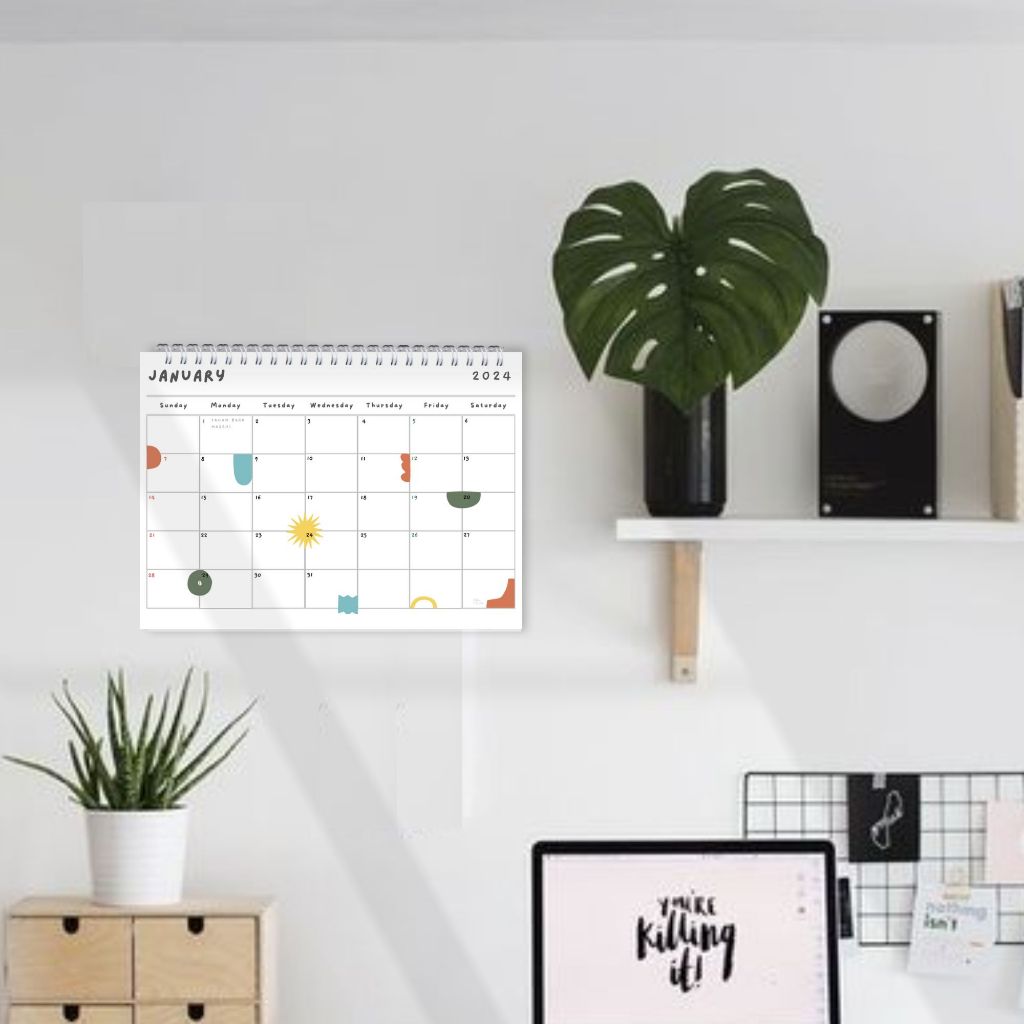 Jual Kalender Planner 2024 Minimalis - Kalender Meja / Kalender dinding ...