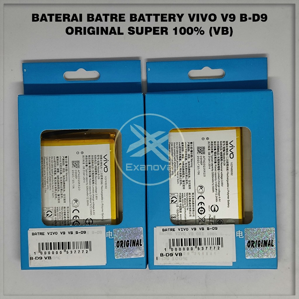 Jual BATERAI BATRE BATTERY VIVO V9 B-D9 ORIGINAL SUPER 100% (VB) | Shopee Indonesia