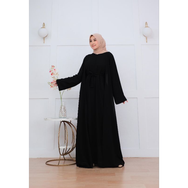 Jual GAMIS ABAYA OUTER SET 2 IN 1 | Gamis outer dress Wanita | gamis ...