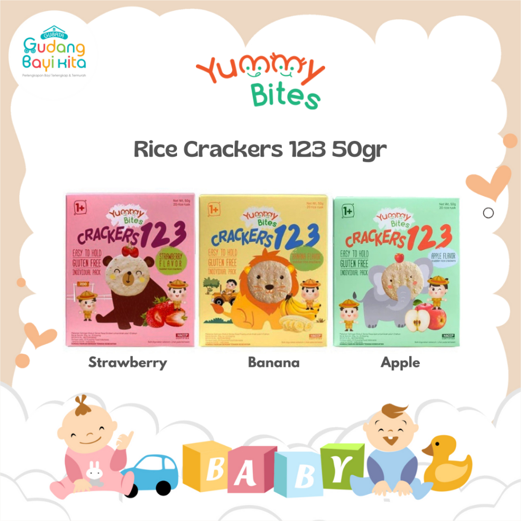 Jual Yummy Bites Rice Crackers 123 50gr - Snack Anak - Camilan Bayi ...