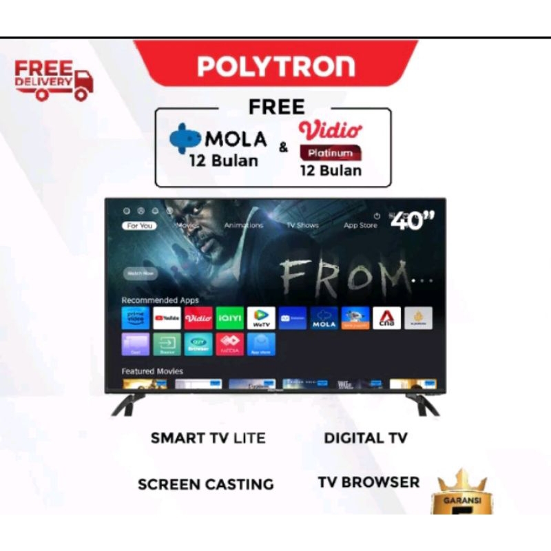 Jual TV LED Polytron Smart TV Digital 40 Inch PLD40CV 8969 YouTube ...