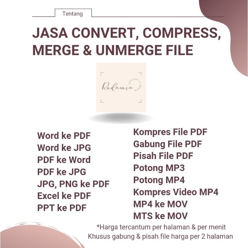 Jual Jasa Convert File Compress Merge Unmerge Cut | Shopee Indonesia
