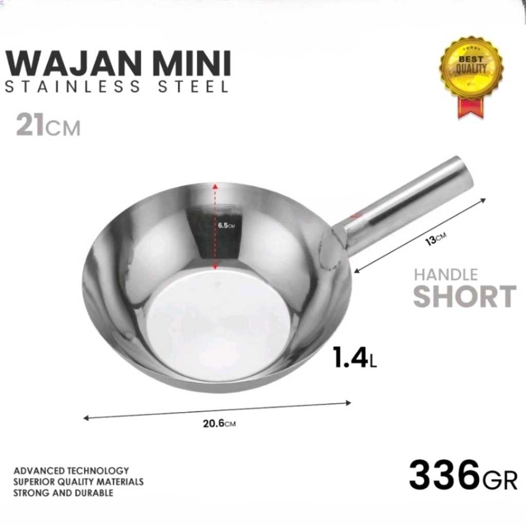 Jual Wajan Mini Stainless Tebal Model Gayung Bisa Induksi SBR | Shopee ...