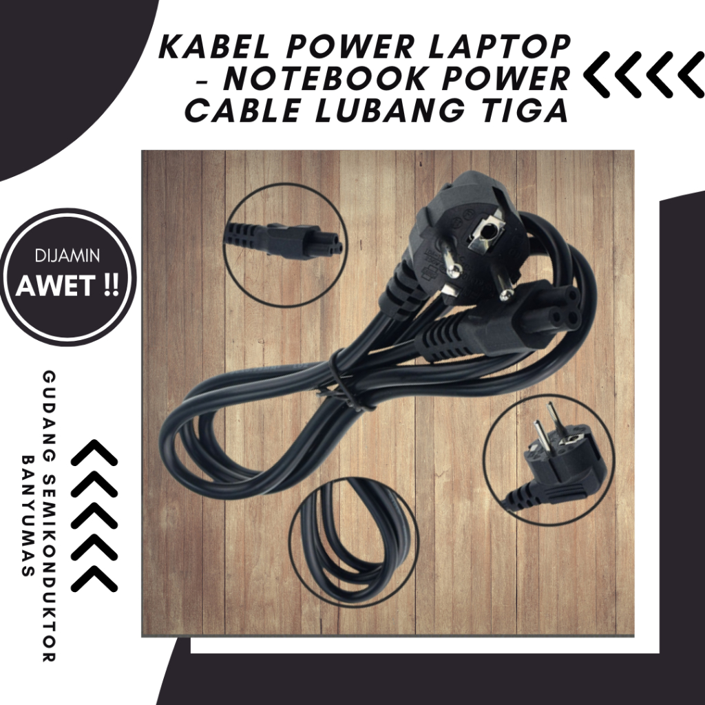 Jual Kabel power 3 lubang untuk Printer Laptop/notebook dll panjang 1,5 ...