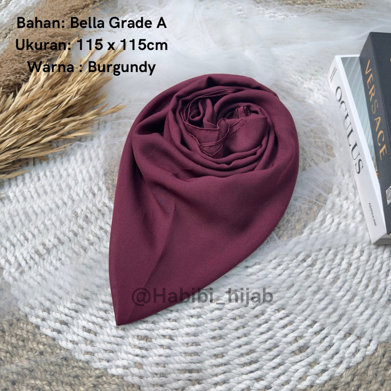 Jual Bella Square Polycotton 115 X 115 Jahit Tepi Kecil Premium 78 Warna Hijab Segi Empat ...