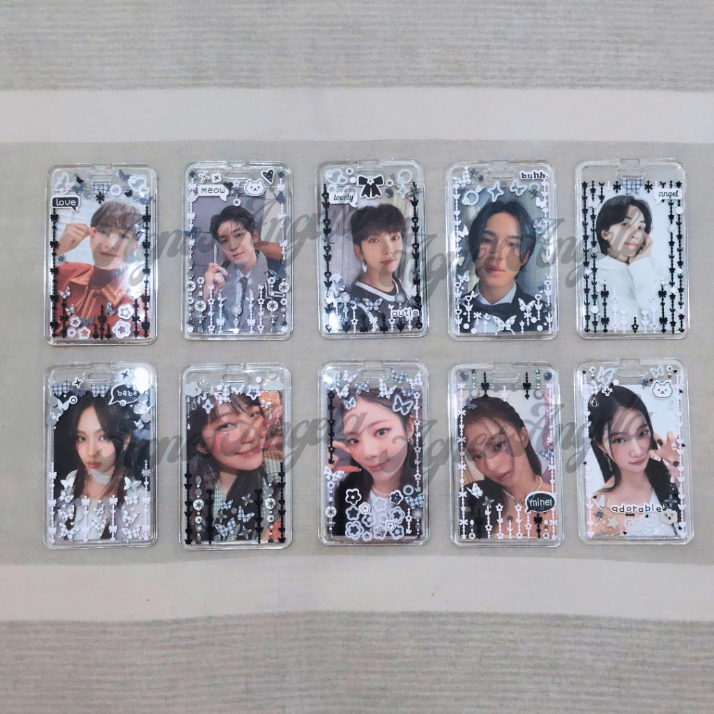 Jual [DIY] Photocard Holder deco black & white acrylic | pc card holder ...