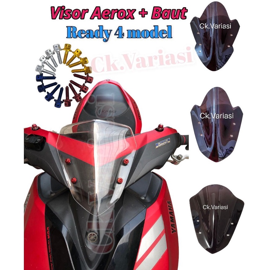 Jual Produk Terkini.. VISOR AEROX 155 CONNECTED + BAUT SET WINDSHIELD ...