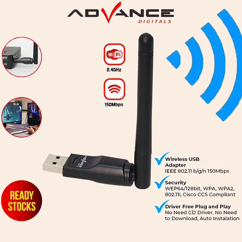Jual Stock banyak Wireless USB Adapter Advance WF-01 Komputer PC Laptop ...