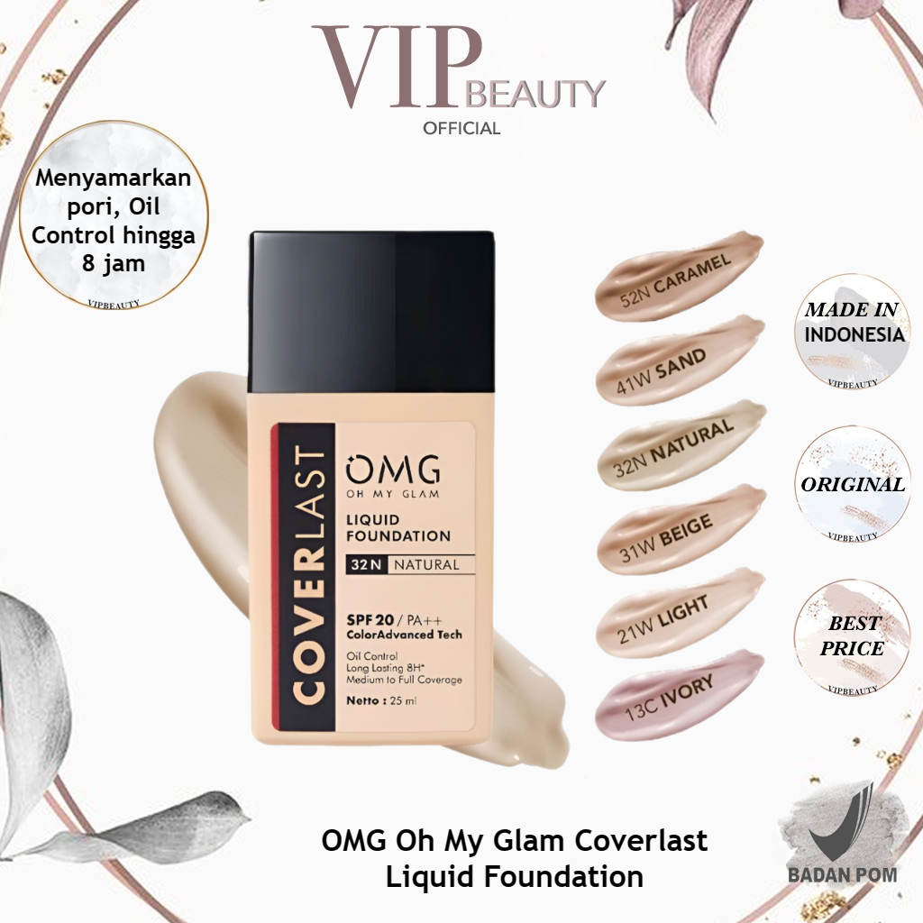 Jual OMG Oh My Glam Coverlast Liquid Foundation SPF 20 PA++ | Alas ...