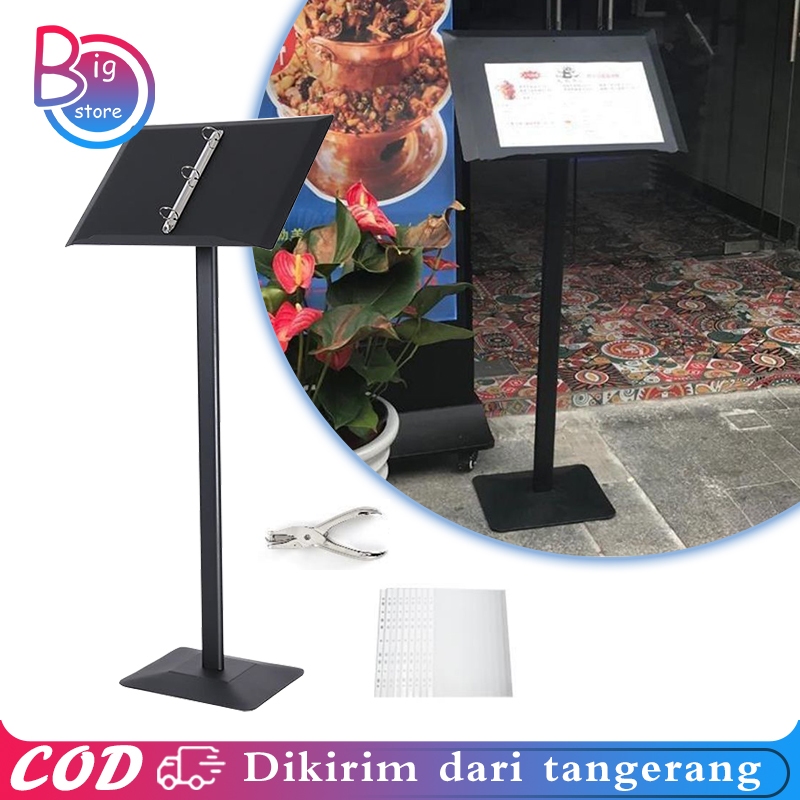 Jual Stand Menu Stand A4 Tempat Menu 115cm Rak Menu Buku Menu Restoran ...