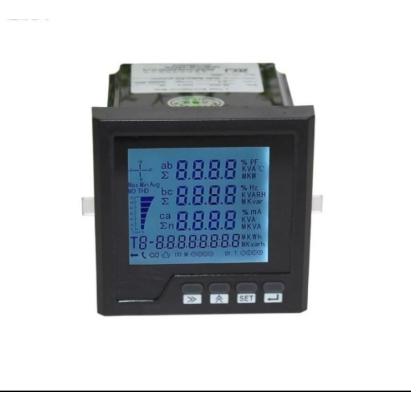 Jual 3 PHASE PANEL METER A V W KWH COZ,HZ,VAR POWER METER MODBUS RTU RS ...