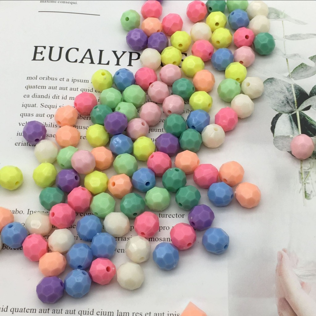 Jual 50pcs Manik Bulat Bentuk Mirip Sepak bola Manik Mote Pasir 8mm ...