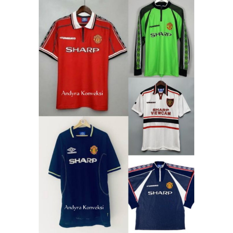 Jual Retro Jersey MU 1998-1999 - FULL PRINTING - Free Custom Name set ...