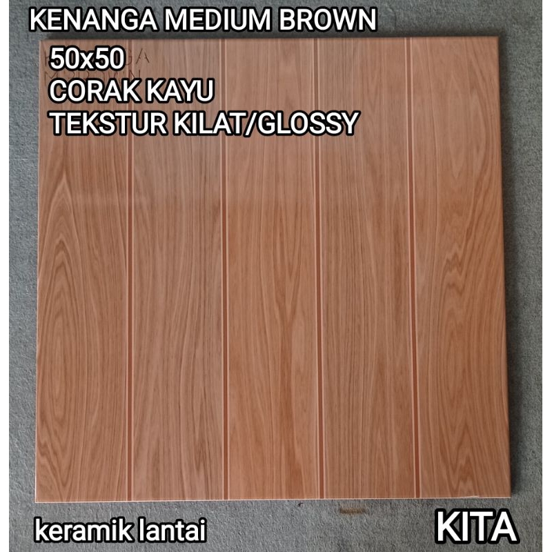 Jual Keramik lantai corak kayu tekstur kilat 50x50 KITA | Shopee Indonesia