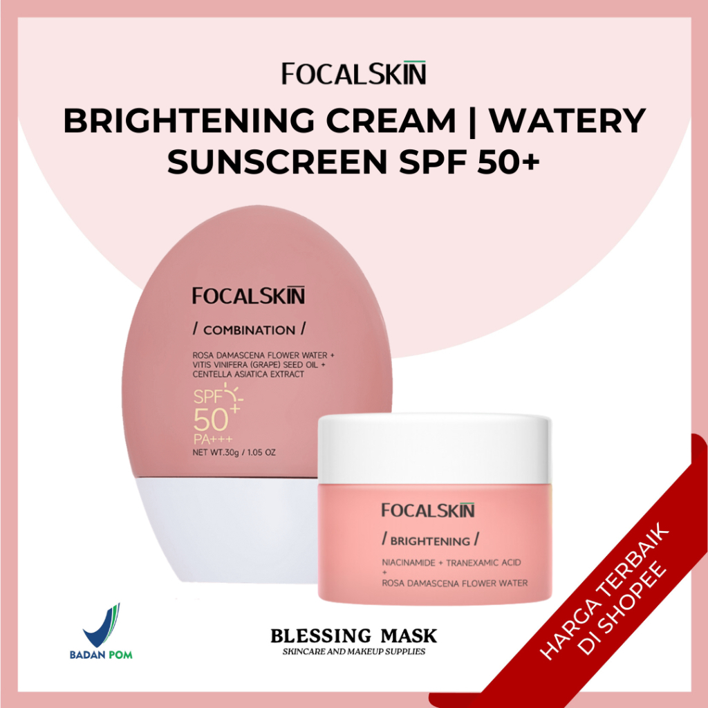 Jual Focalskin Brightening Cream | Brightening Watery Sunscreen SPF 50 ...