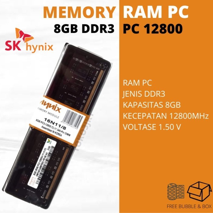 Jual RAM hynix ddr3 4gb pc 12800 longdim - hynix ddr3 8gb pc | Shopee Indonesia