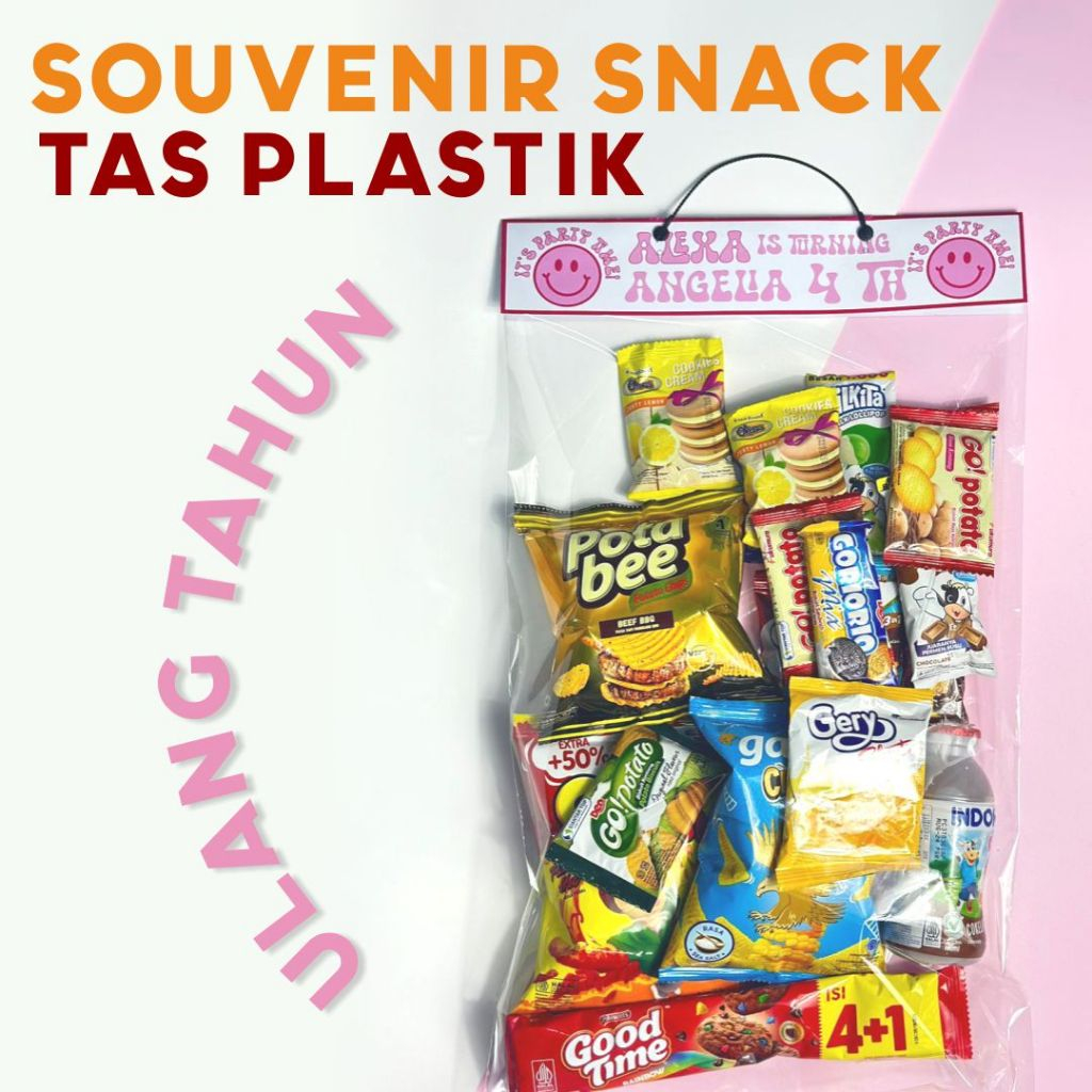 Jual PLASTIK SNACK ULTAH / PLASTIK ULTAH CUSTOM / GOODIEBAG SNACK ULTAH ...