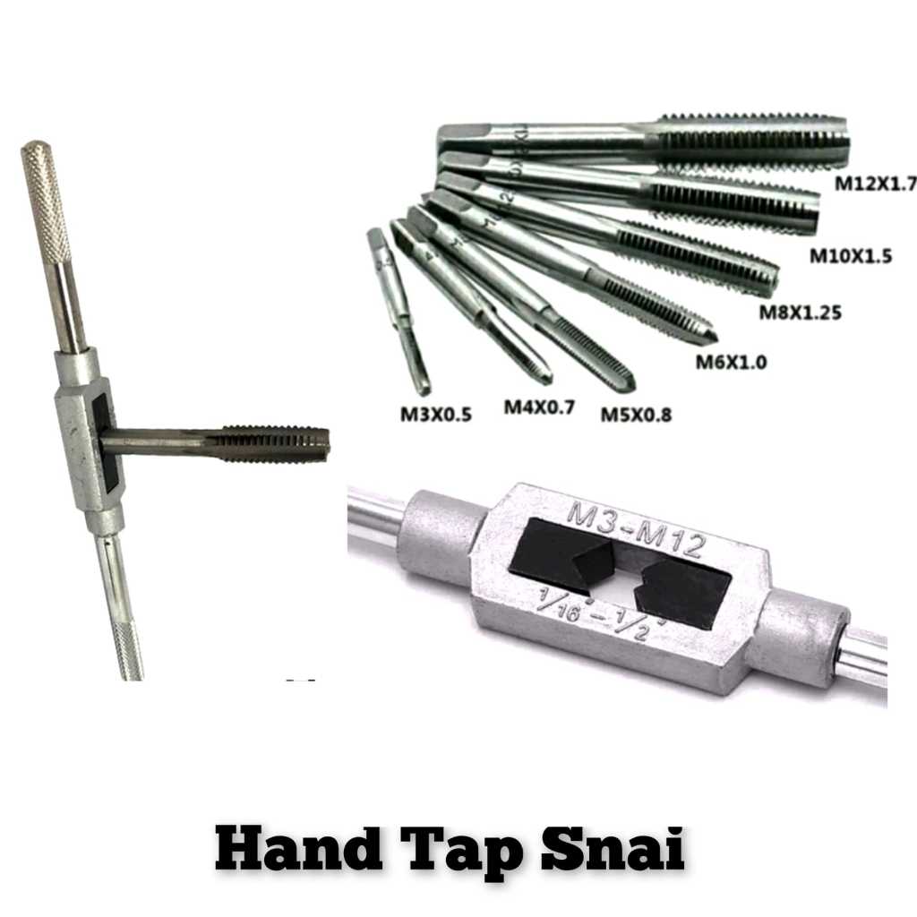 Jual Hand Tap Set 8 Pcs Hand Tap Die Senai Alat Tab Ulir Drat Baut Mur ...