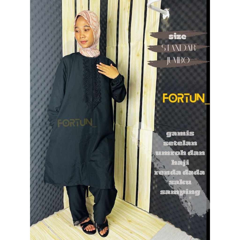Jual GAMIS UMROH DAN HAJI PUTIH DAN HITAM,SAKU TENGAH RENDA | Shopee ...