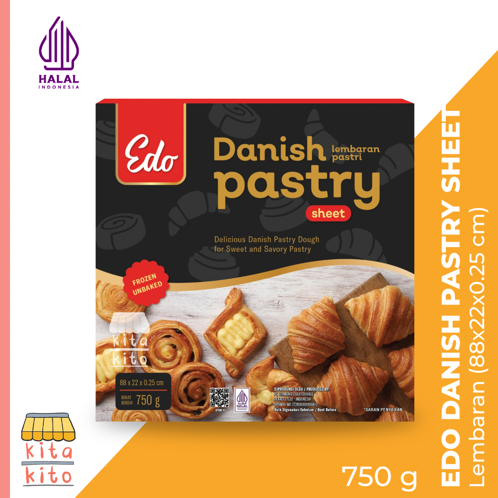 Jual Edo Danish Pastry Sheet | Kulit Pastry Croissant Croffle Frozen ...