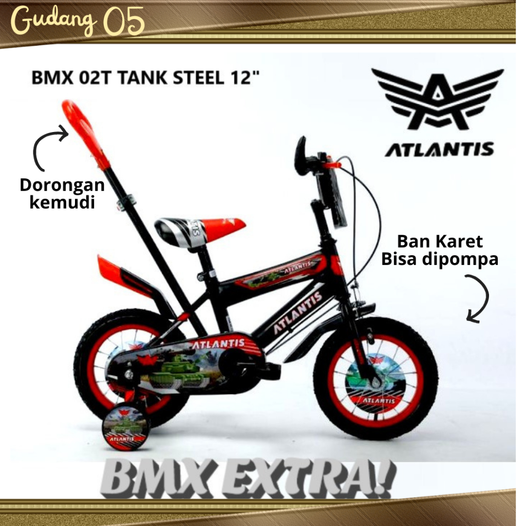 Jual sepeda anak 3 - 4 tahun Dorongan ban pompa MORISON dan ATLANTIS ...