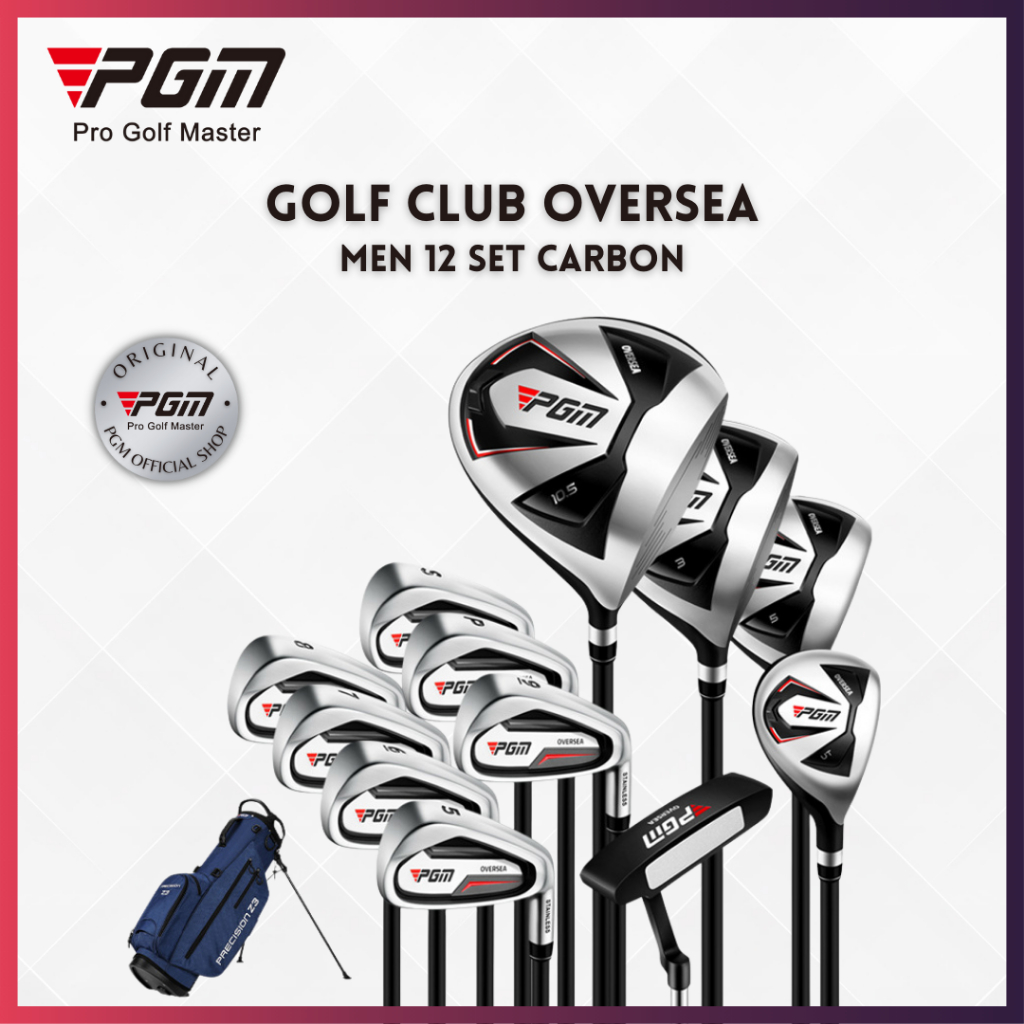 Jual PGM Stik Golf Full Set Mens Oversea Series Graphite Carbon Rod 12 ...