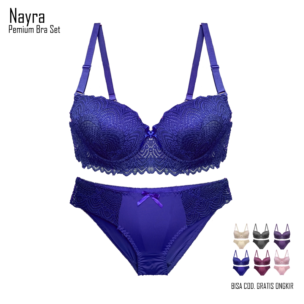 Jual NAYRA Bra Setelan (BH+CD) Pakaian Dalam Wanita Import Size 34-38 Cup AB Kawat Push Up ...