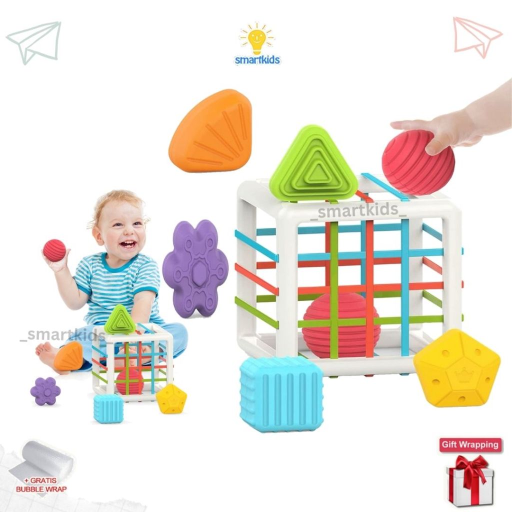Jual Mainan Edukasi Shape Sorting Pull Push String diagonal / Sortir ...