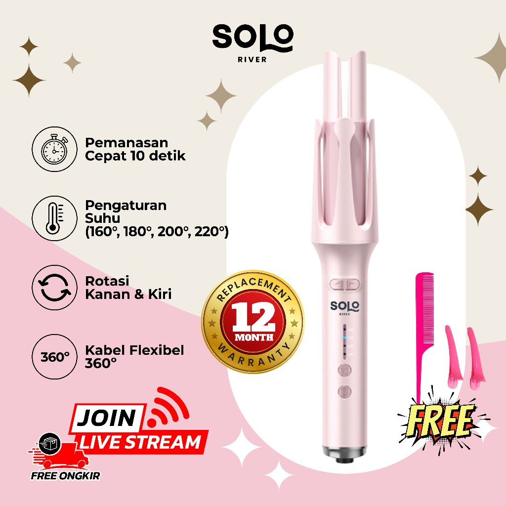 Jual Solo River Catokan Curly Otomatis Curly Rambut 32mm Hasil Catok Tahan Lama | Shopee Indonesia