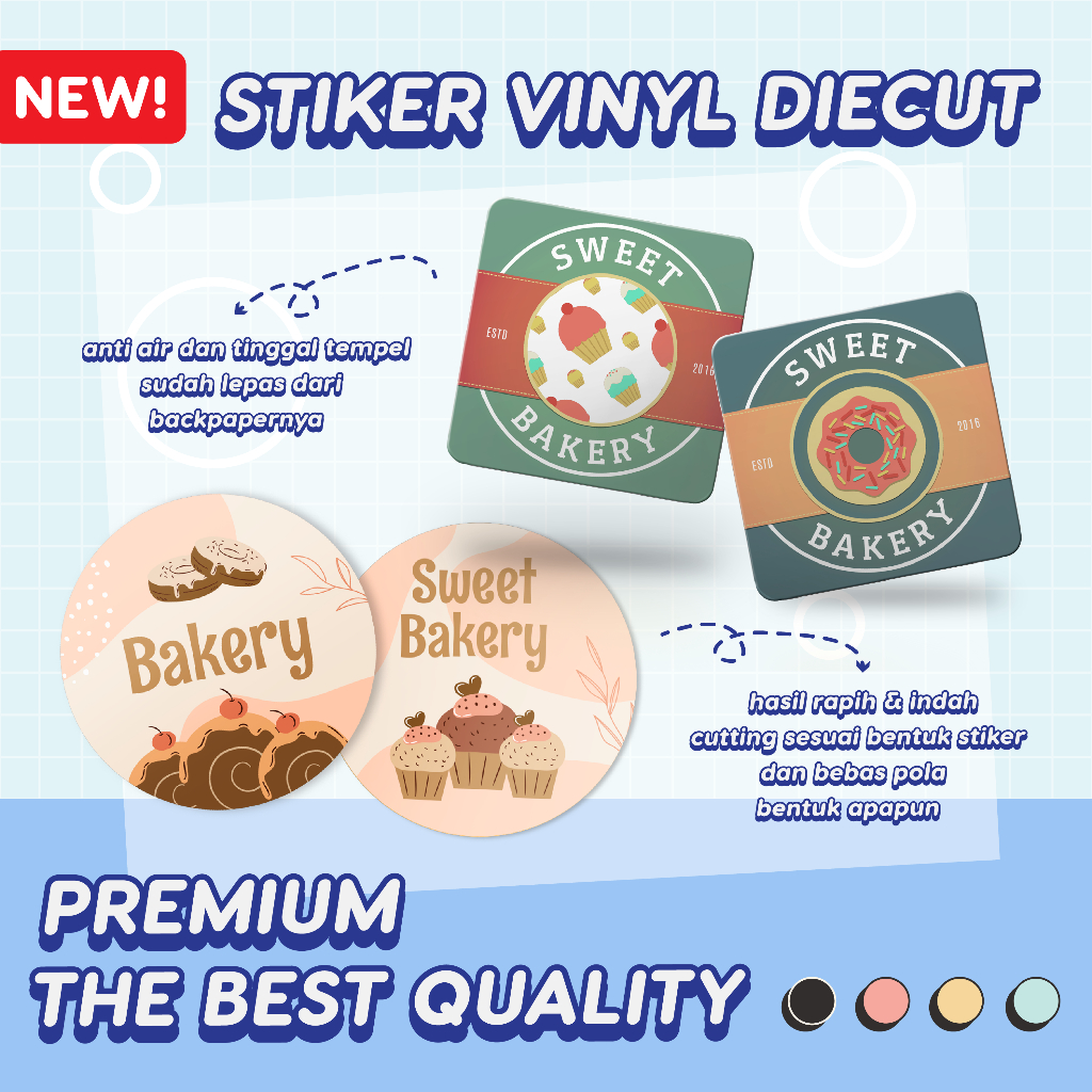 Jual Stiker Custom Vinyl Transparan Anti Air Logo Brand Jualan Label ...