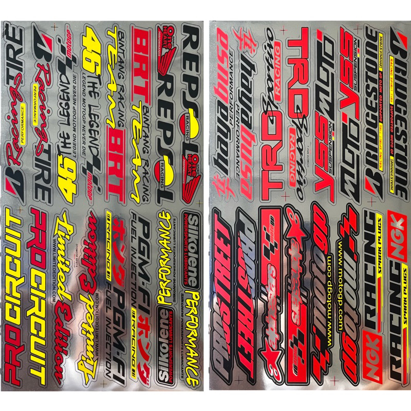 Jual Sticker Lembaran Chroom Tulisan Racing Isi 16 pcs | Shopee Indonesia