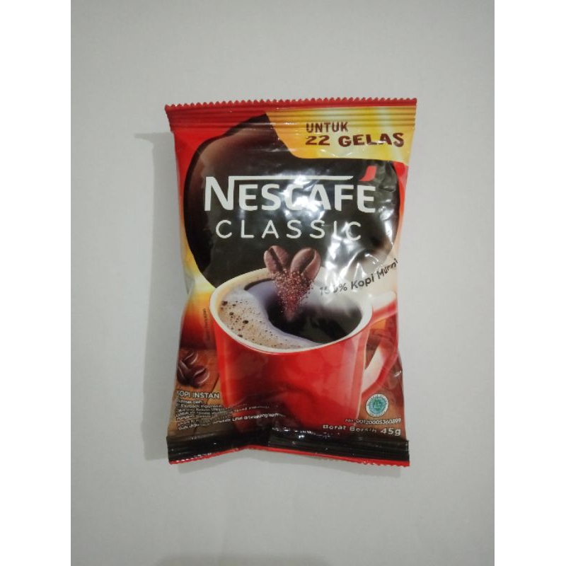 Jual kopi robusta Nescafe classic tanpa gula 45gr | Shopee Indonesia