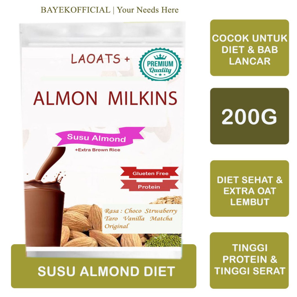 Jual Susu Almond Penurun Berat Badan Almond Milk Diet Low Fat Oat Milk ...