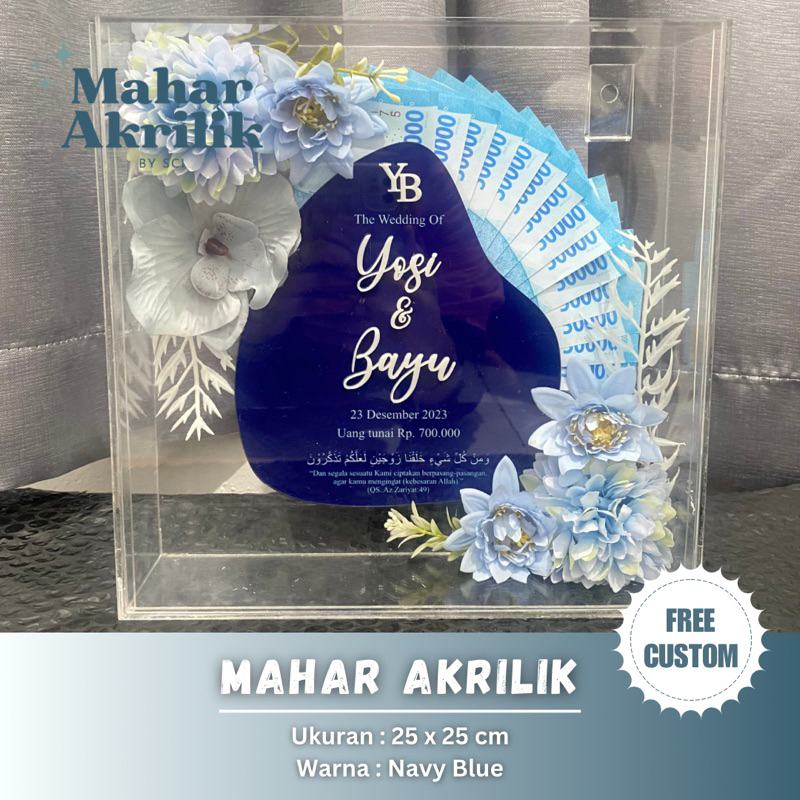 Jual Mahar Akrilik Pernikahan / Mahar Botanical / Mahar Full Akrilik ...