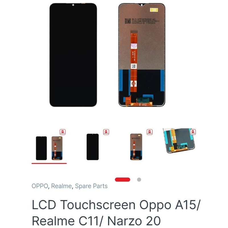 Jual LCD TOUCHSCREEN OPPO A15 / A15S / REALME C11 / C12 / NARZO 20 E1 BLACK | Shopee Indonesia