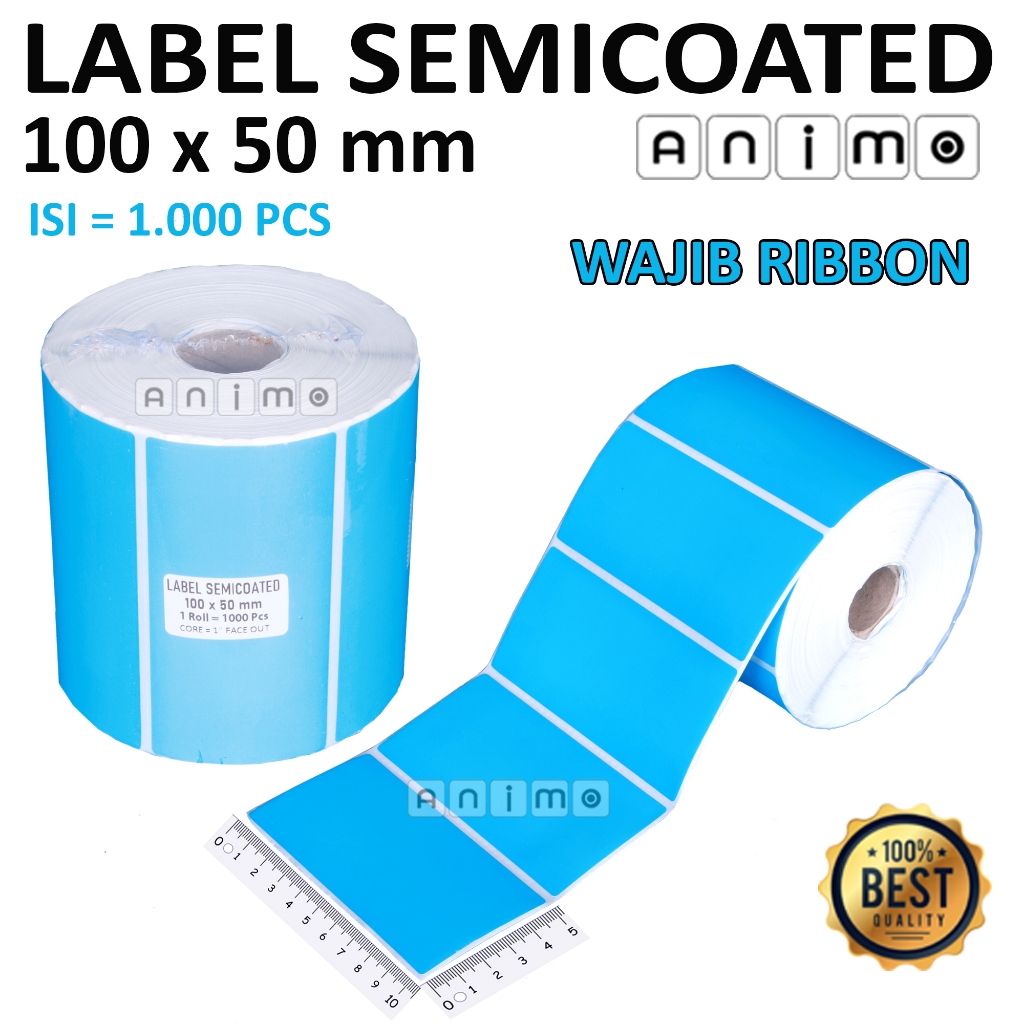 Jual LABEL SEMICOATED WARNA 100X50 - LABEL BARCODE WARNA 100 X 50 isi 1000 PCS | Shopee Indonesia
