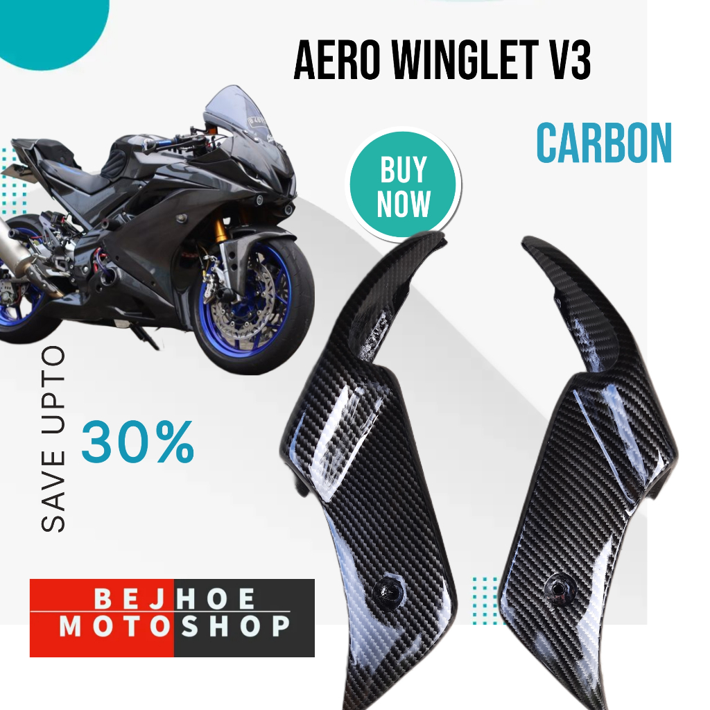 Jual Aero Winglet R15 V3 Model Gp Hitam Carbon | Shopee Indonesia
