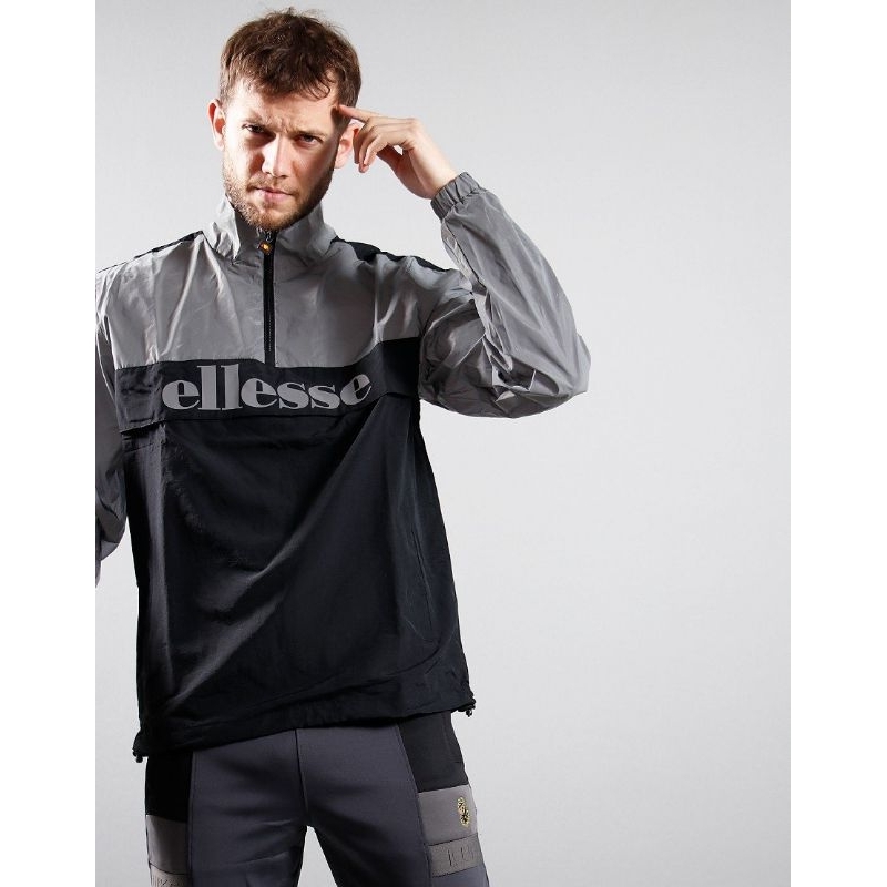 Jual Ellesse Lyran Reflective Jacket Black / Silver Original | Shopee ...