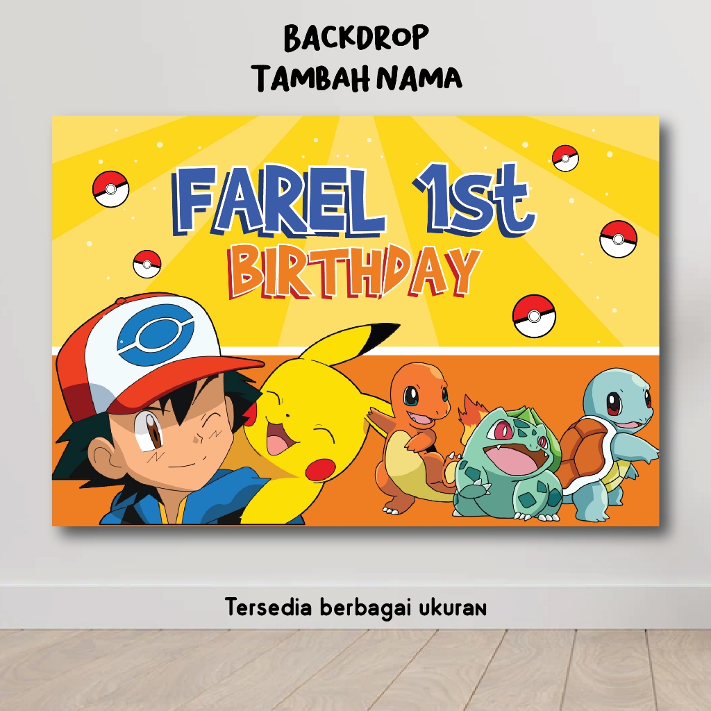 Jual BACKDROP POKEMON PIKACHU ULANG TAHUN BACKGROUND DINDING ULTAH ...