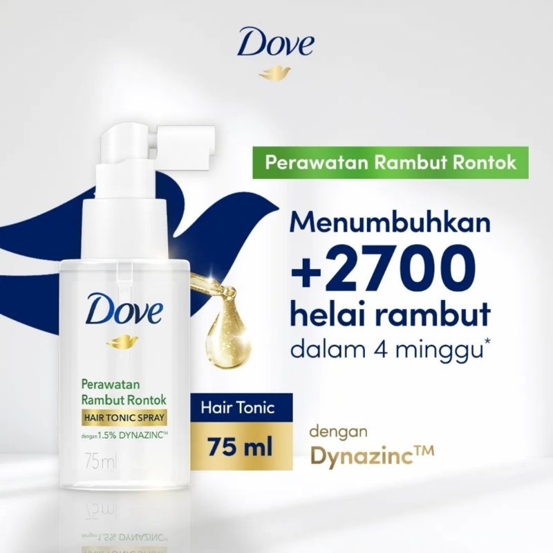 Jual dove hair tonic spray perawatan rambut rontok 75ml | Shopee Indonesia