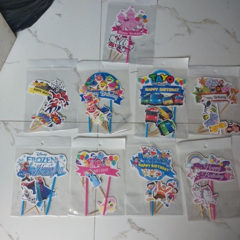Jual topper cake karakter set | Shopee Indonesia