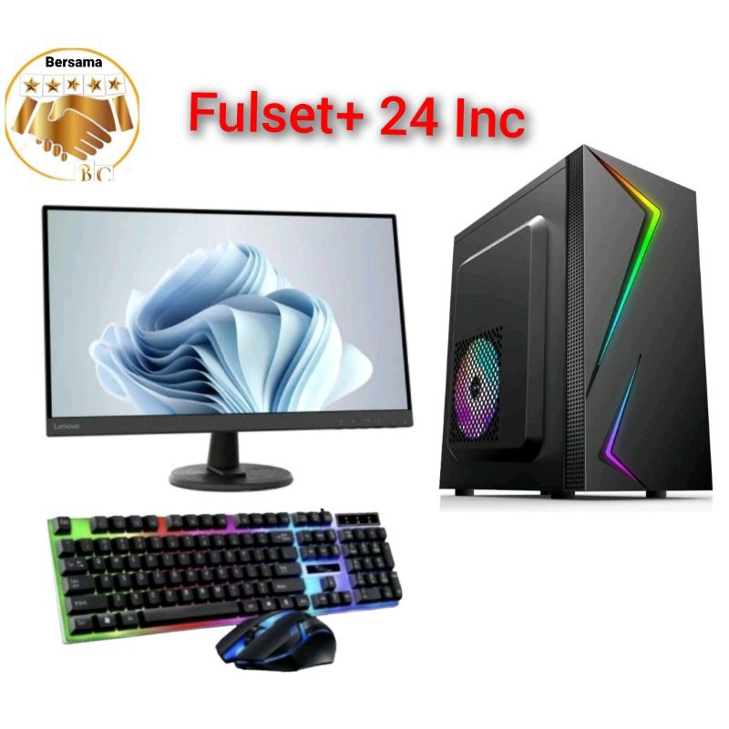 Jual PC Gaming Editing core i7 Ram 16 gb Ssd 240 gb monitor 24 in full set | Shopee Indonesia