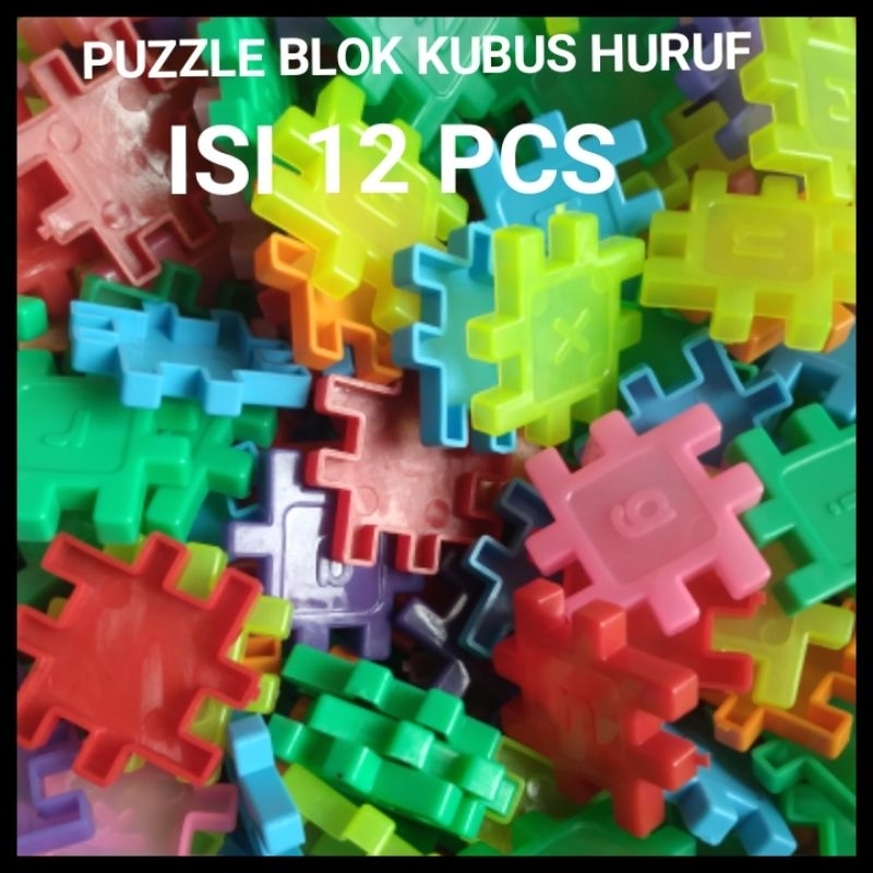 Jual Kubus kecil isi 12 pcs mainan anak bongkar pasang puzzle jadul ...