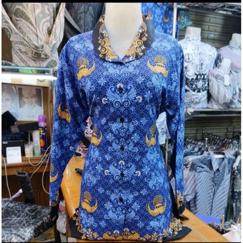 Jual baju korpri wanita terbaru full furing/ baju ASN / baju pgri wanita/ batikkorpri | Shopee ...