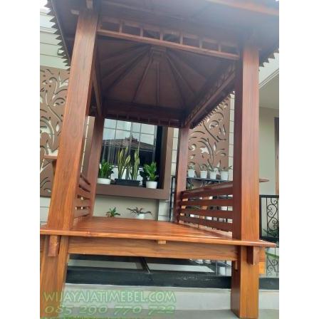 Jual Gazebo Ukuran 2x1,5 Meter Kayu Jati Model Minimalis Atap Sirap ...