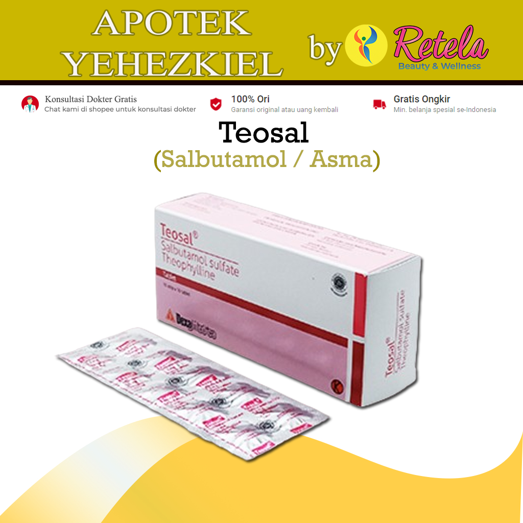 Jual TEOSAL 1 STRIP 10 TABLET / Salbutamol / Asma | Shopee Indonesia