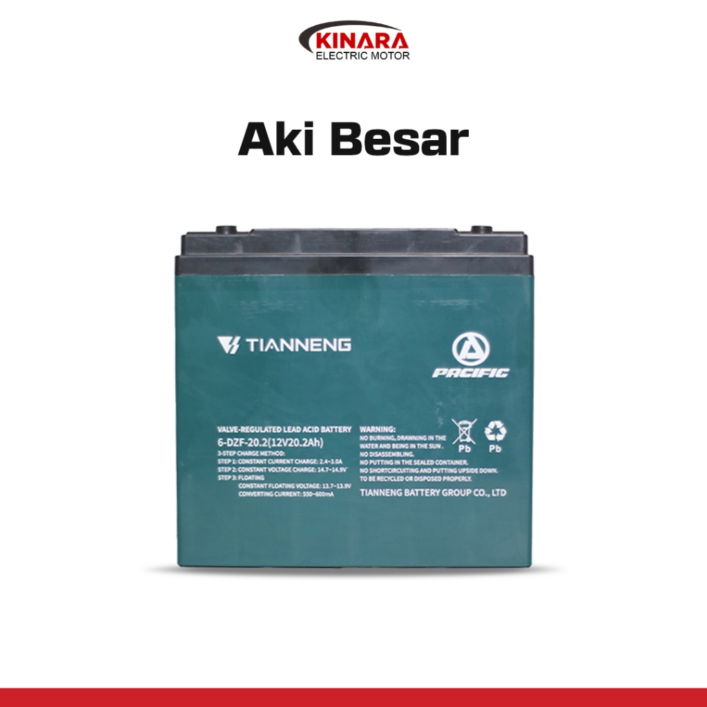 Jual Kinara Aki battery sepeda listrik 12v/20.2ah tianneng pacific ...